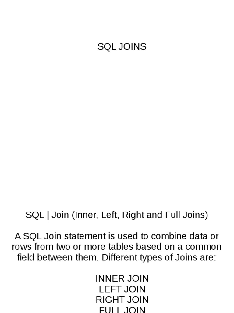 SQL Joins - Odp | PDF | Computer Data | Software Engineering