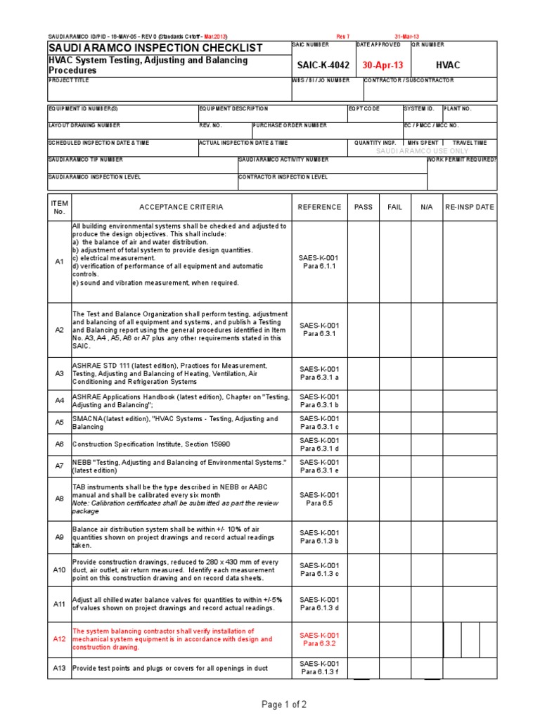 SAIC-K-4042 Rev 7 | PDF | Hvac | Ventilation (Architecture)