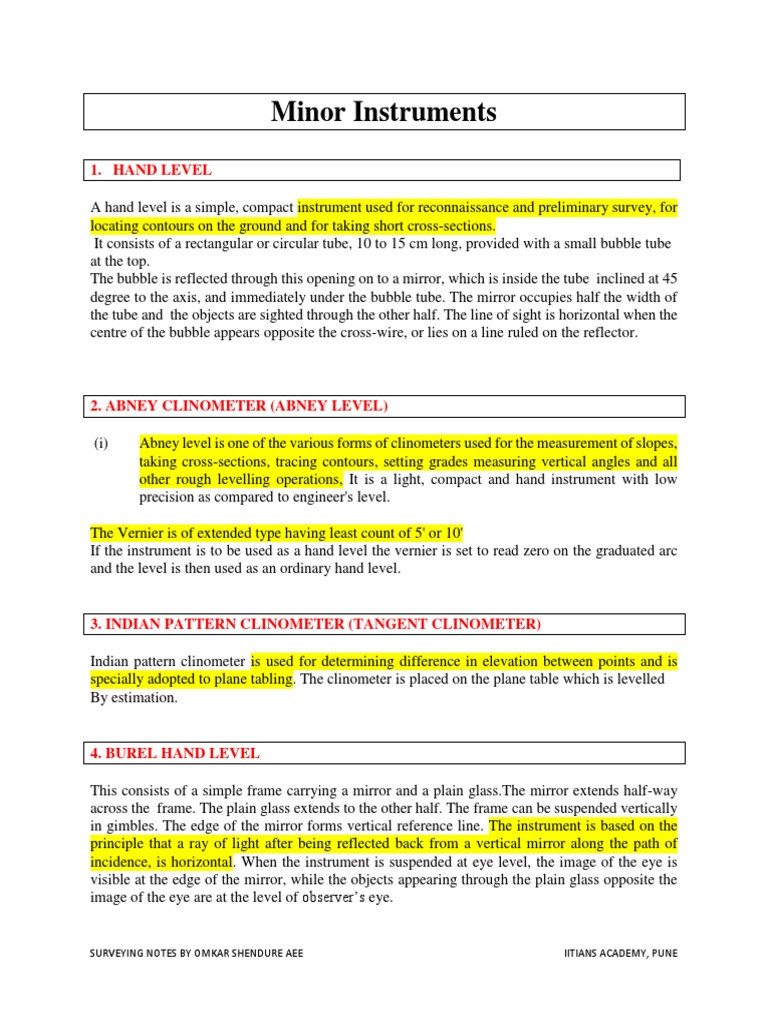 Surveying Notes | PDF | Surveying | Navigation
