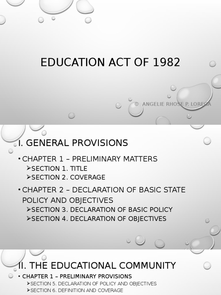 Education Act of 1982 | PDF | Schools | Teachers