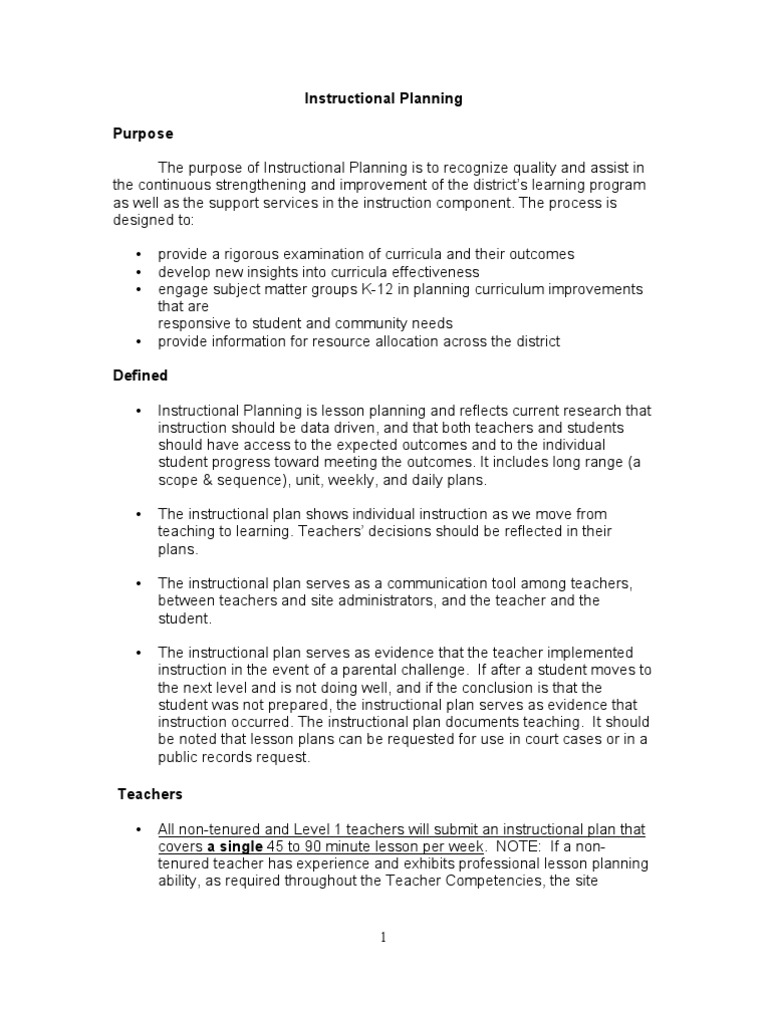 Instructional Planning Guide for Teachers | PDF | Career & Growth