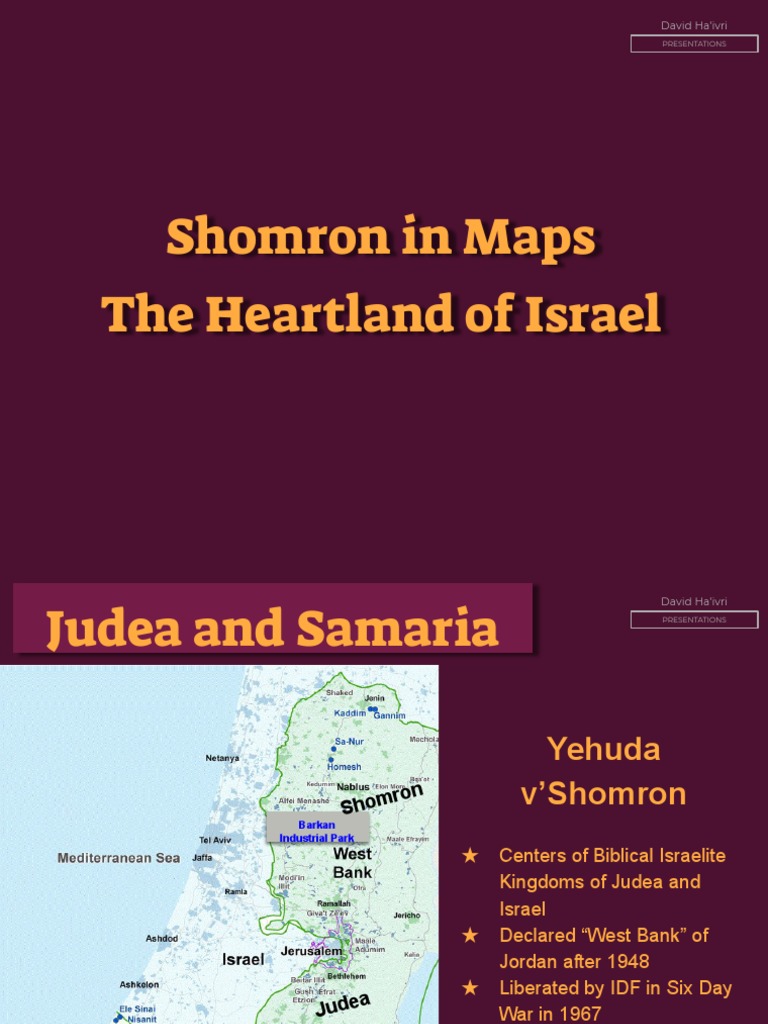 Shomron Maps Presentation by David Ha'Ivri | PDF | Samaria | Canaan