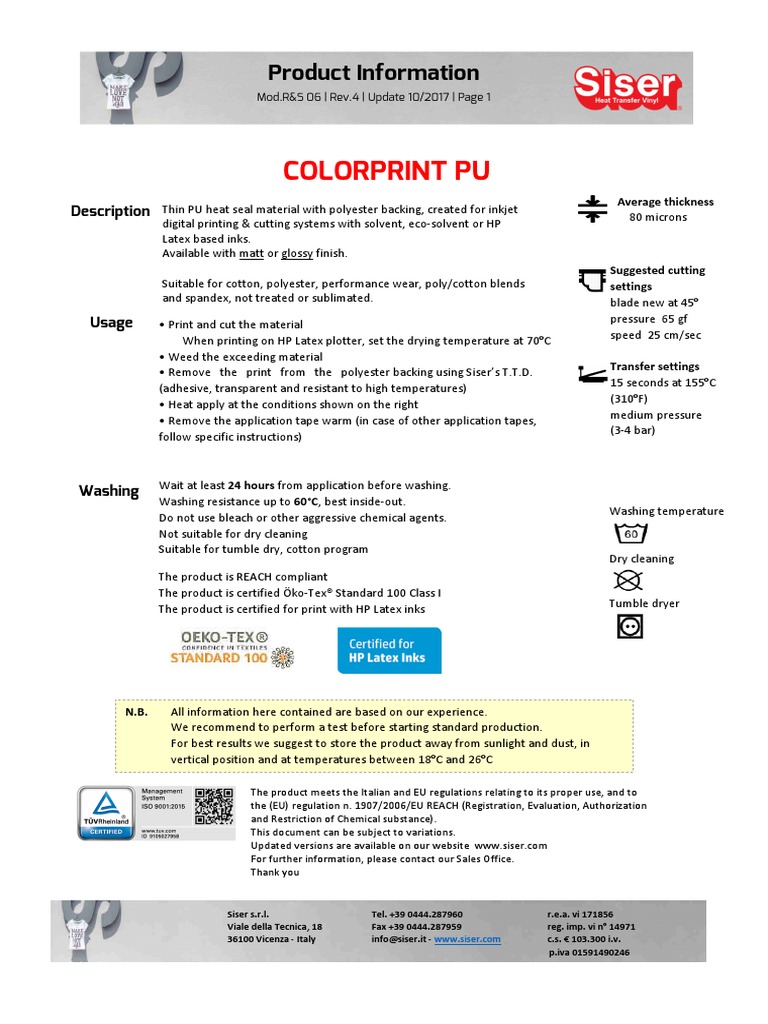 Colorprint Pu en | PDF | Industrial Processes | Materials
