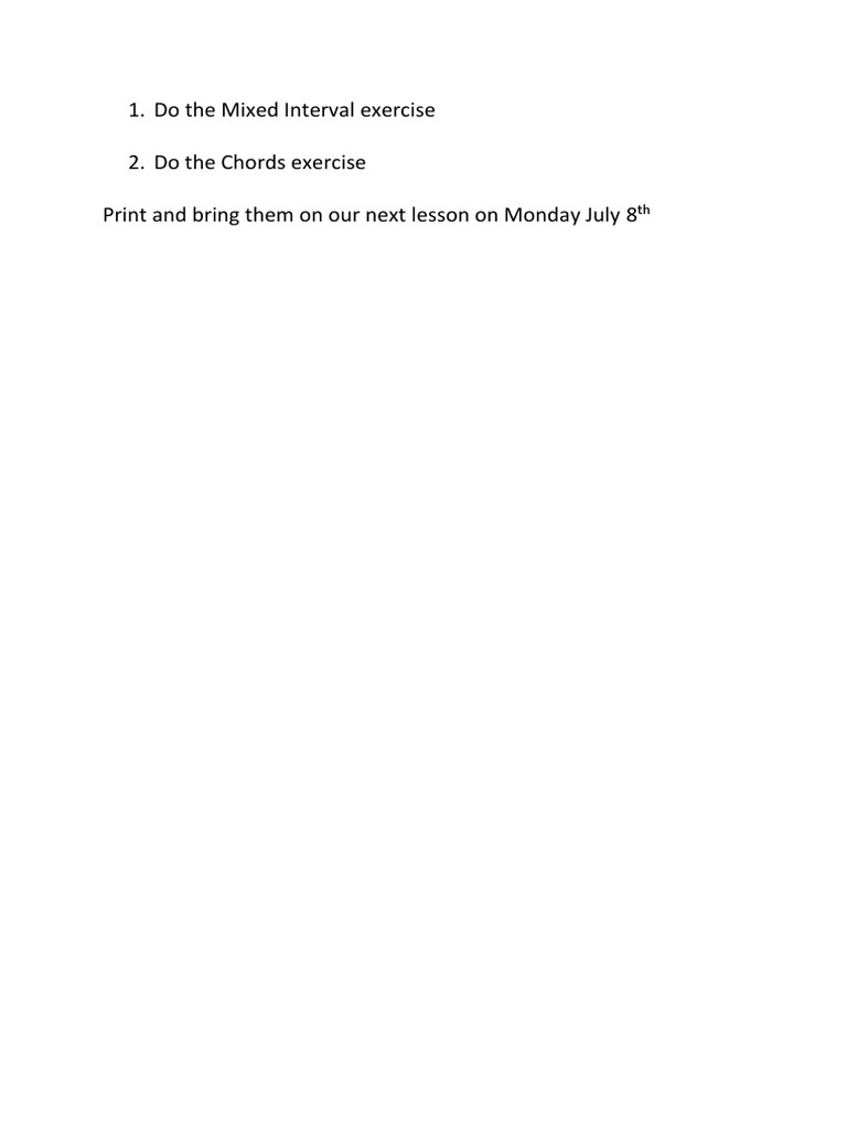 Mixed Interval and Chords Exercises | PDF