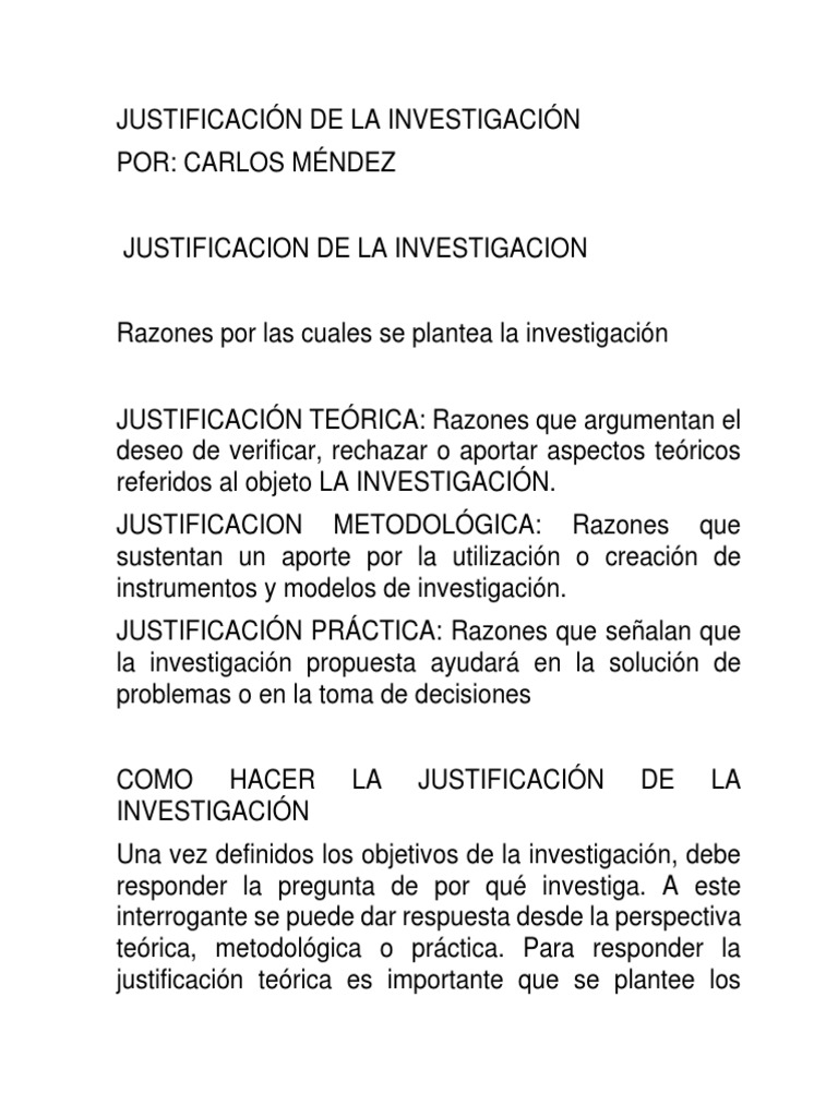 ejemplos de justificacion en investigacion.docx | Teoría de la ...