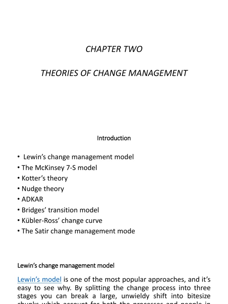 Chapter Two Theories of Change Management | PDF | Change Management | Goal