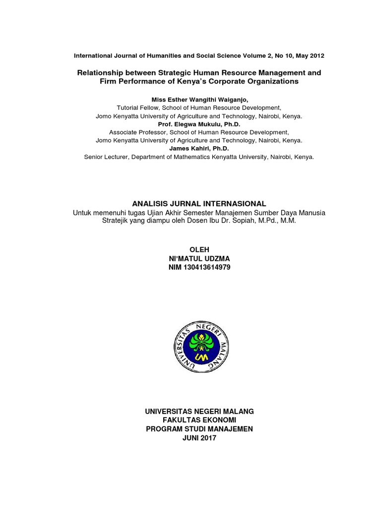 Contoh Analisis Jurnal Internasional PDF | PDF | Strategic Management | Economies