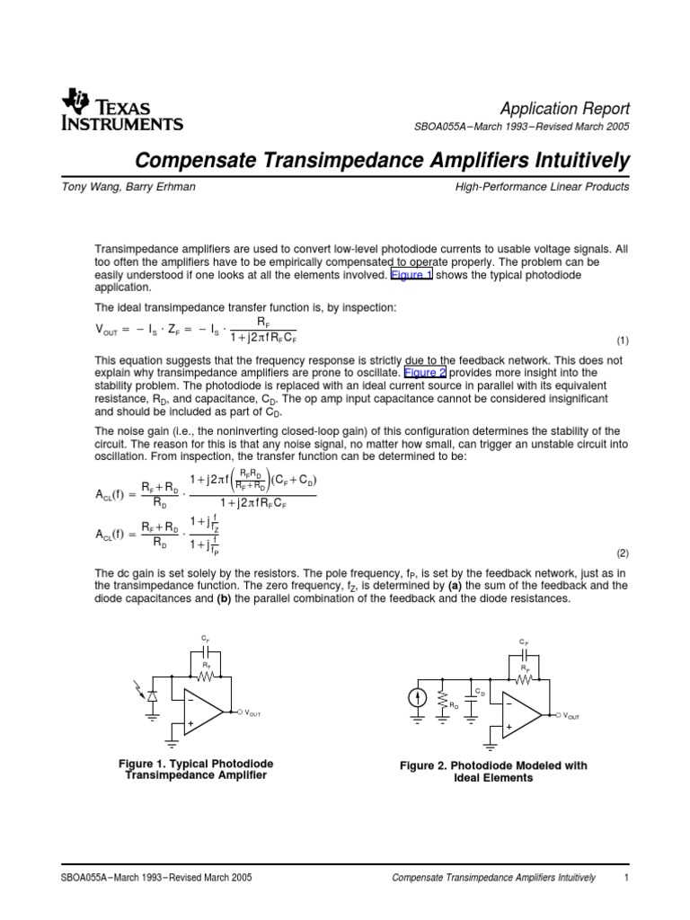 Compensate Transimpedance Amplifiers Intuitively | PDF | Amplifier ...
