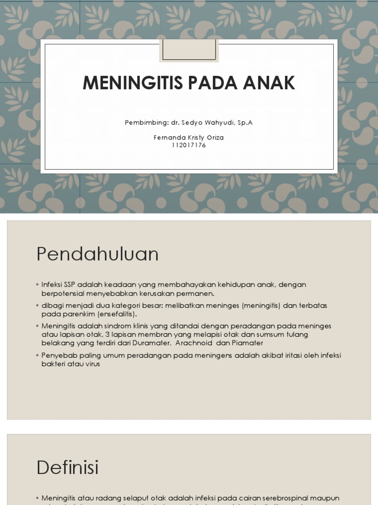 Meningitis Anak | PDF