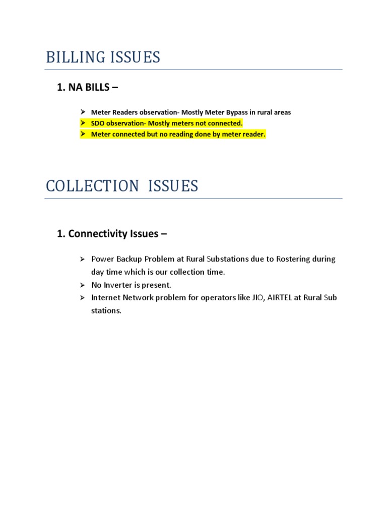 Billing Issues | PDF