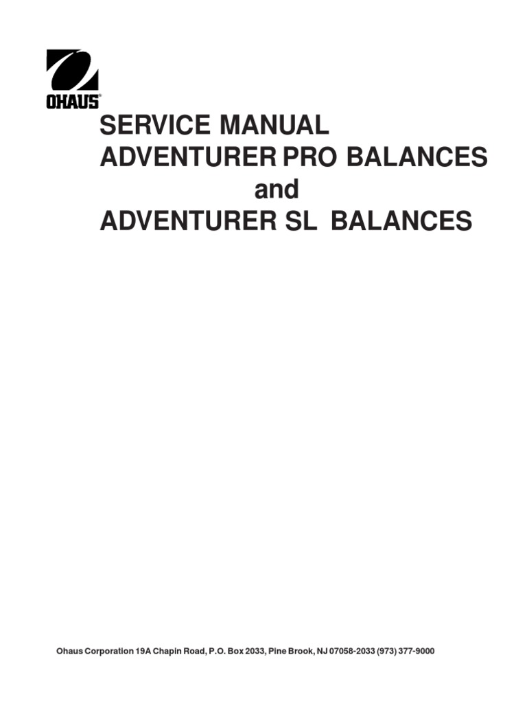 Adventurer Pro Analytical Balances Service Manual PDF | PDF | Pound ...