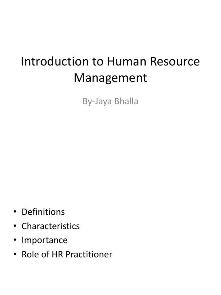 Introduction To Human Resource Management 2018 | PDF | Human Resource ...