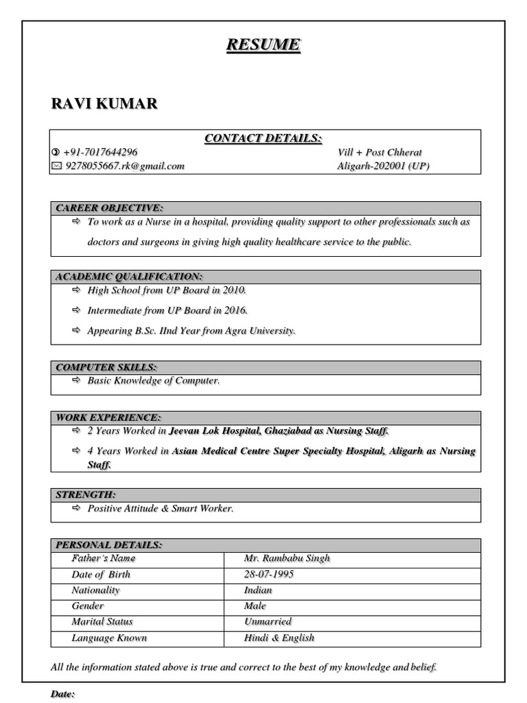 Resume: Ravi Kumar | PDF