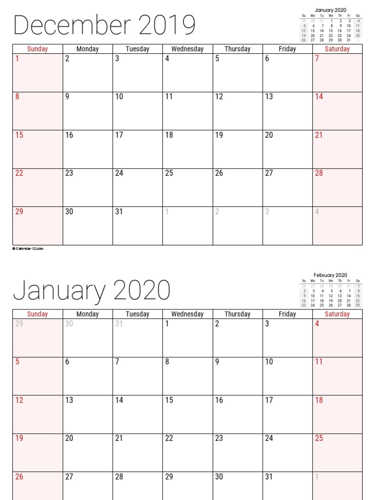 2019-2020 Monthly Calendar Overview | PDF | Sports