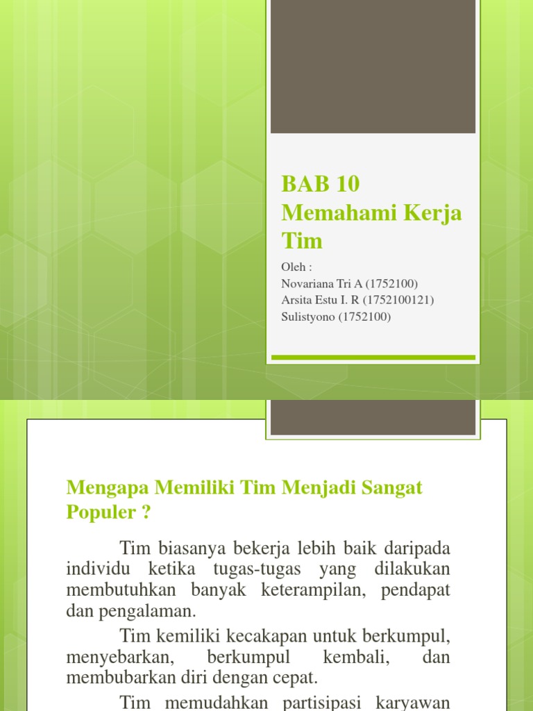 Memahami Kerja Tim | PDF