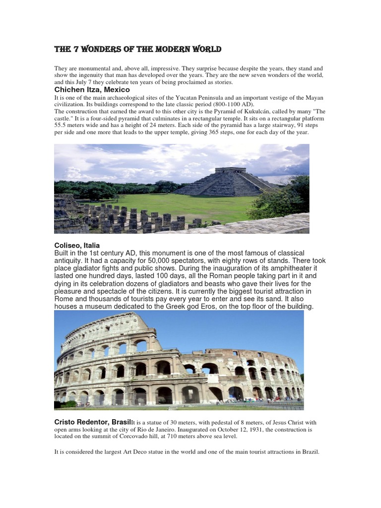 The 7 Wonders of The Modern World | PDF