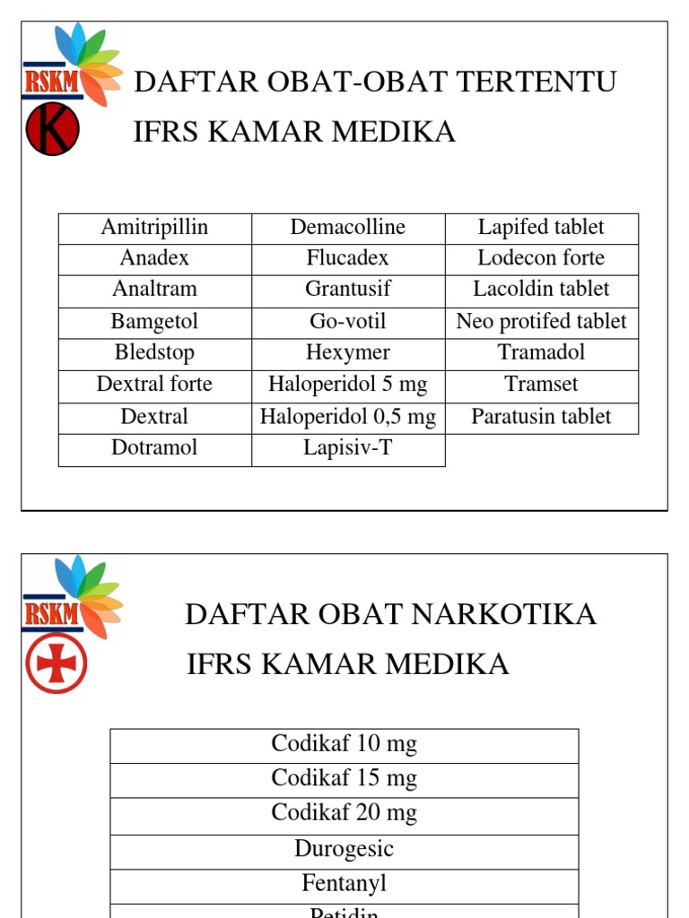 Daftar Obat-Obat Tertentu Ifrs Kamar Medika | PDF | Science & Mathematics