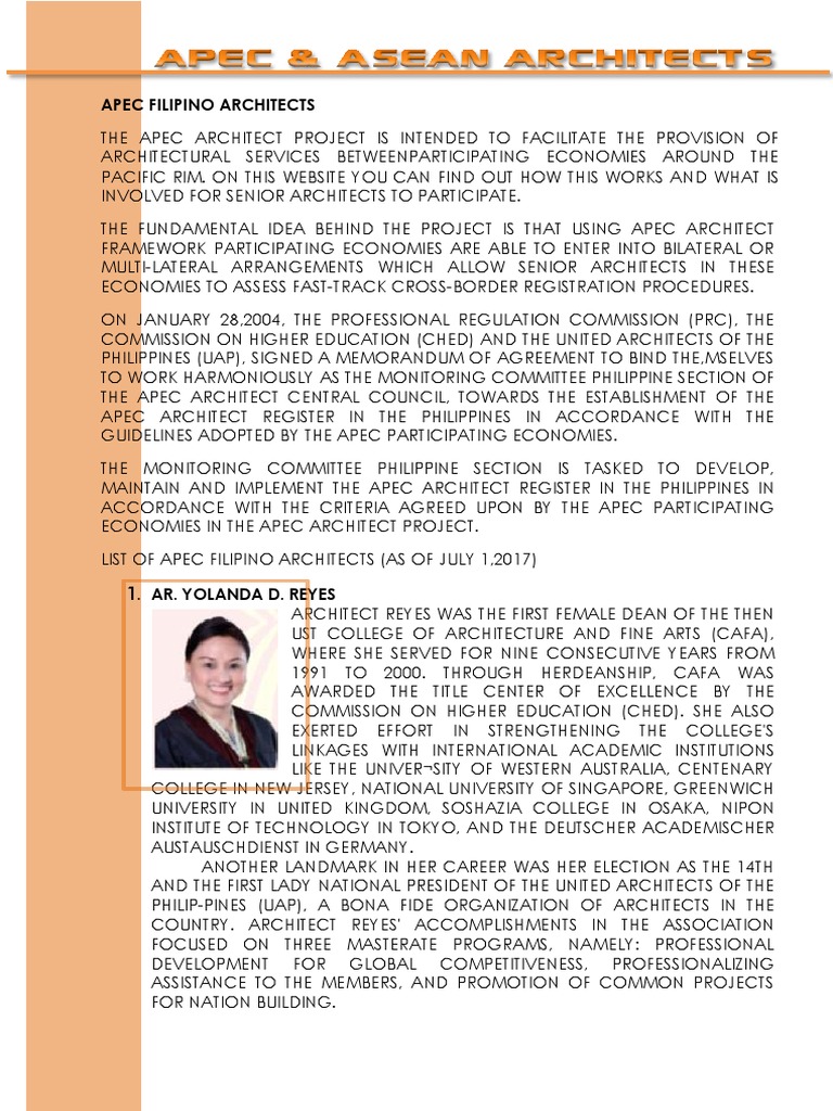 Apec Archi | PDF | Architect | Philippines