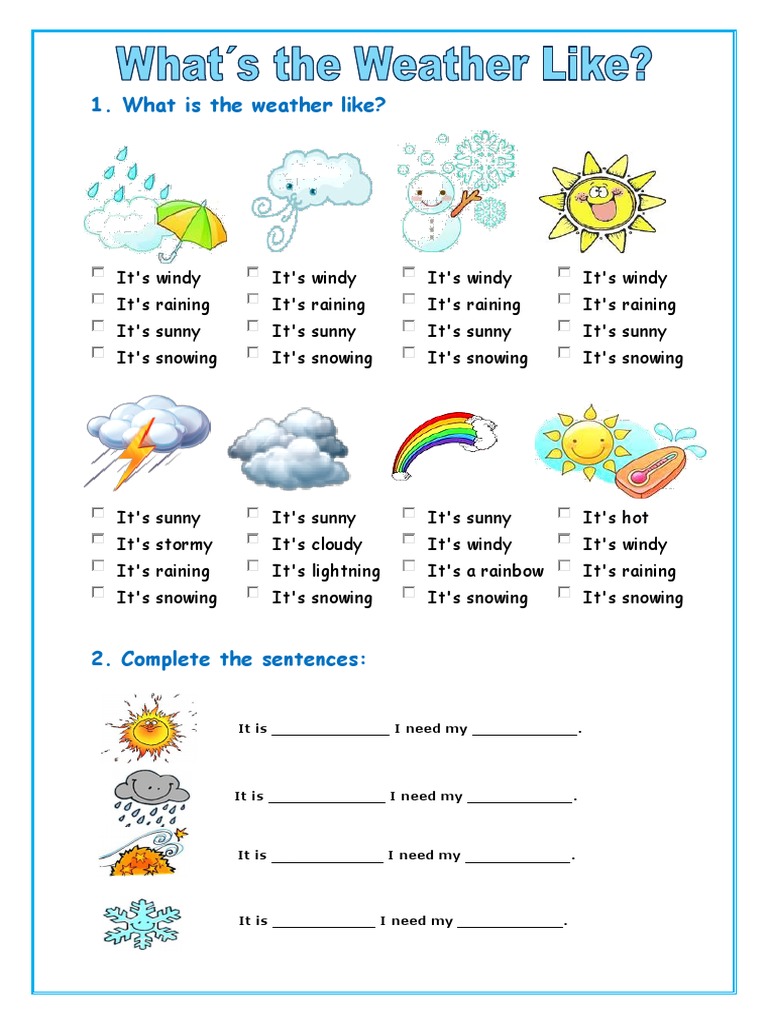 The Weather Worksheet Templates Layouts - 28349 | PDF