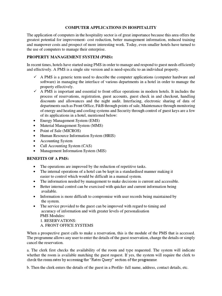 PMS Final | PDF | Point Of Sale | Service Industries