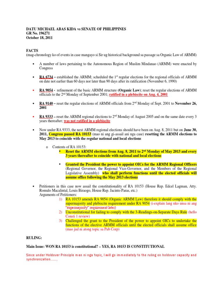 C1. PubCorp - Abas Kida Vs Senate | PDF | Supermajority | Constitutional Amendment