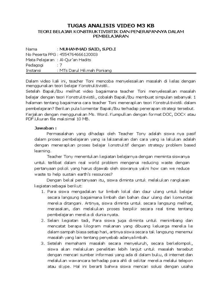 Tugas Analisis Video m3 KB | PDF