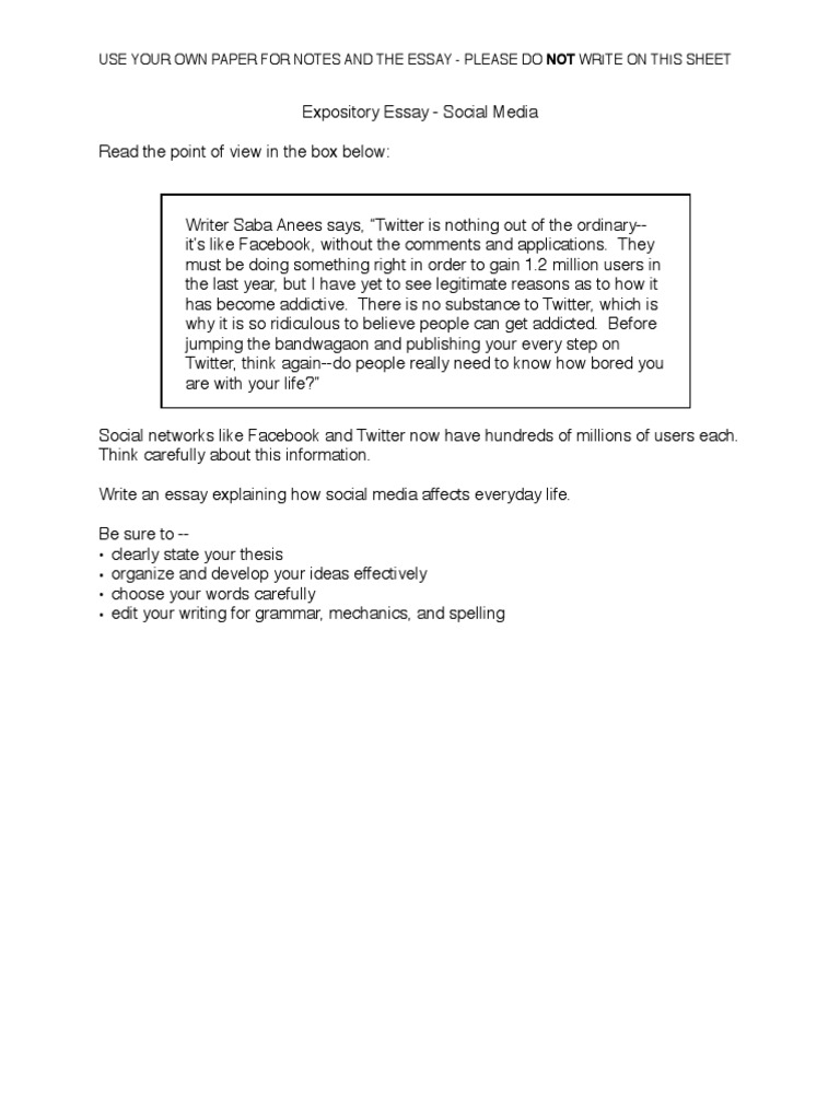 Expository Essay On Social Media | PDF | Social Science