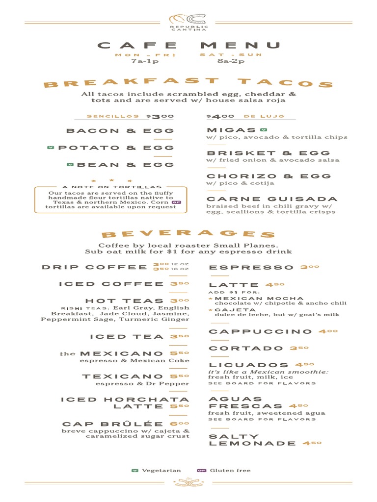 RC Cafemenu v1p1 | PDF | Taco | Cuisine