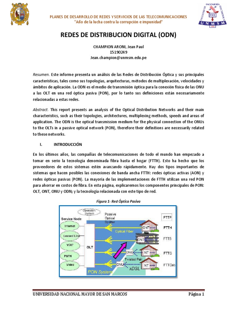 Redes de Distribucion Digital (Odn) | PDF | Topología de la red | Red ...