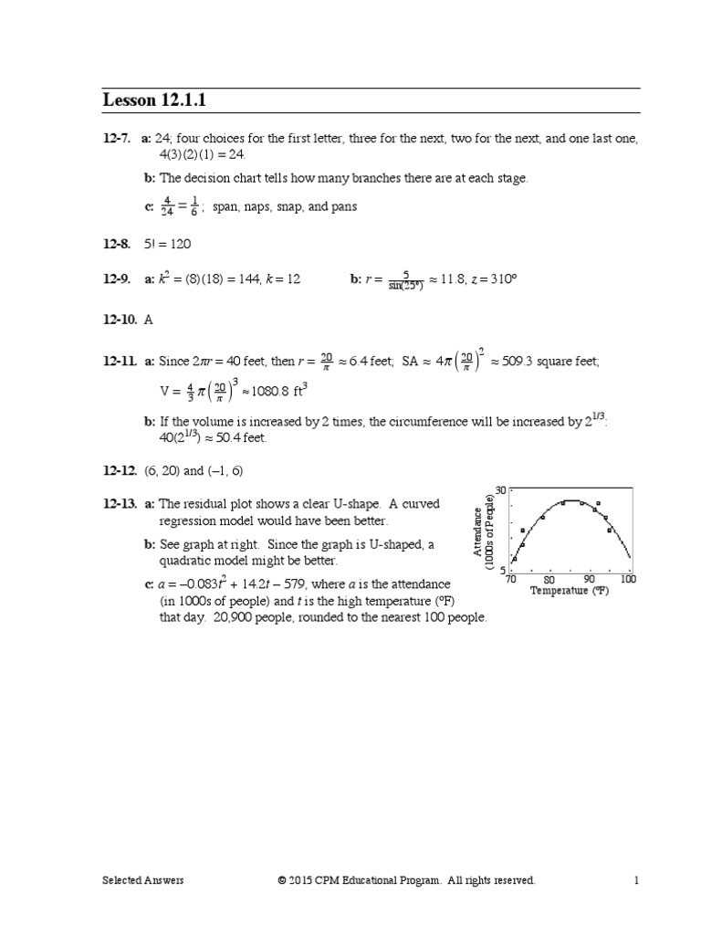 Integrated 2 Chapter 12 Answers | PDF | Trigonometric Functions ...