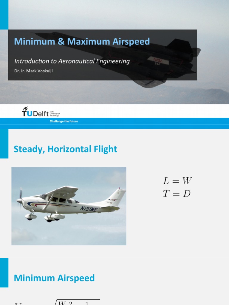 Minimum & Maximum Airspeed: Introduc) On To Aeronau) Cal Engineering | PDF