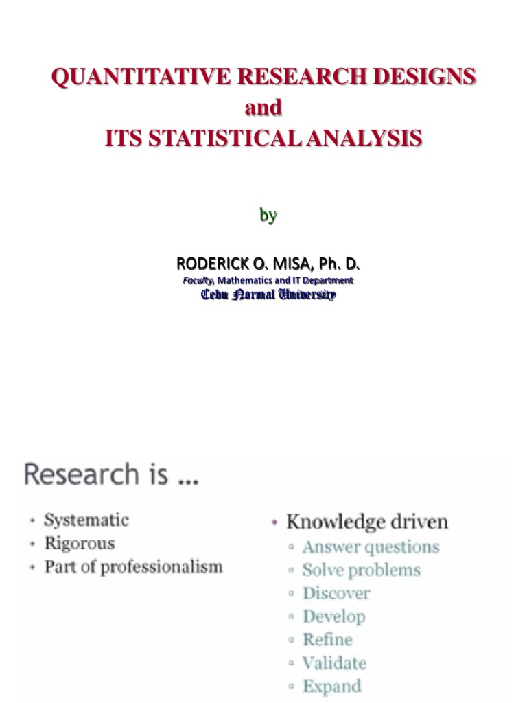 Study Designs and Its Statistical Analysis Final | PDF | Experiment ...