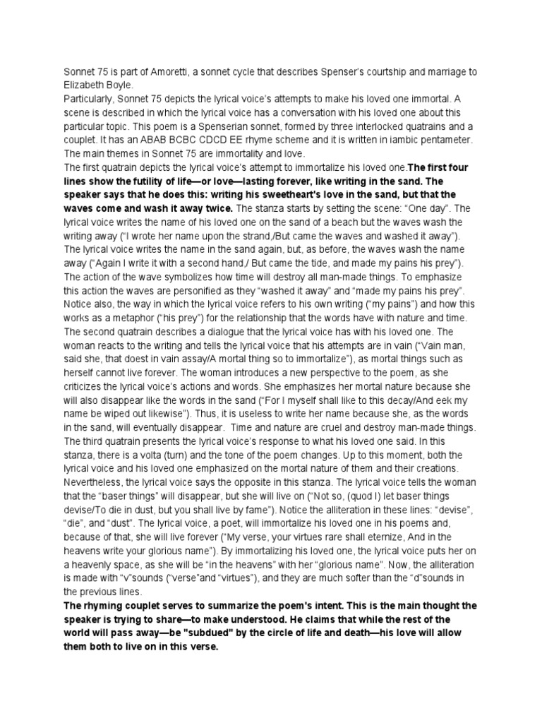 Sonnet 75 | PDF | Sonnets | Edmund Spenser