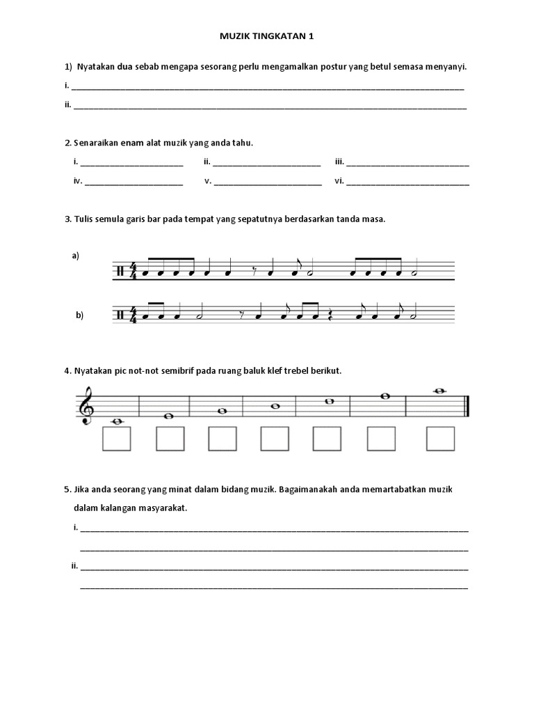 Muzik Tingkatan 1 | PDF