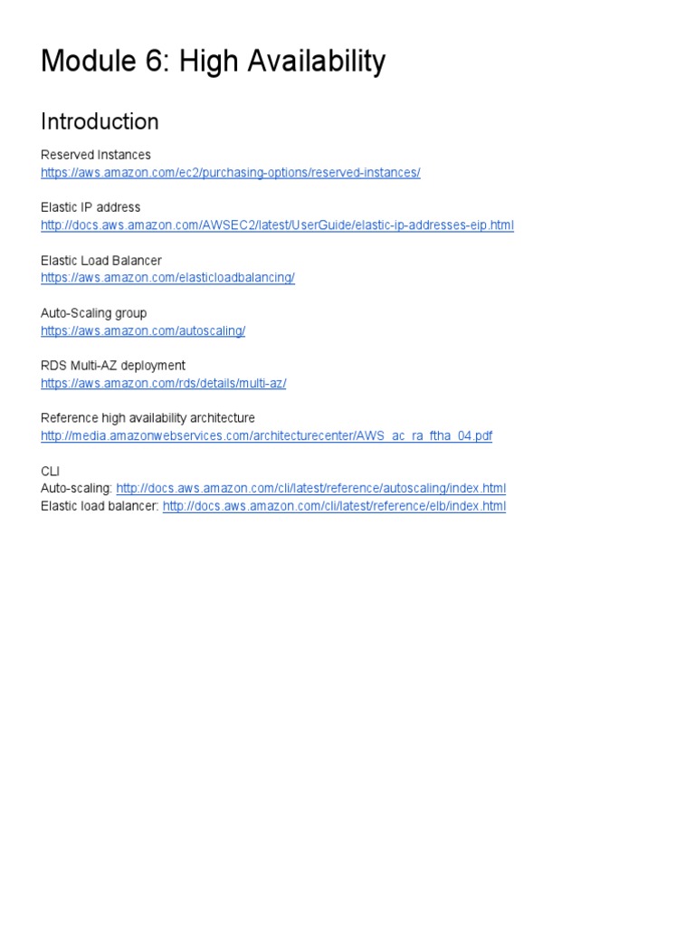 Module6 HA PDF | PDF | Telecommunications | Cloud Computing
