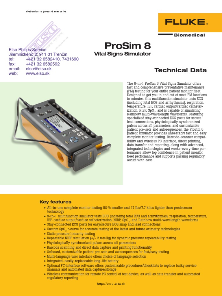 Fluke Biomedical Prosim 8 | PDF | Diastole | Blood Pressure
