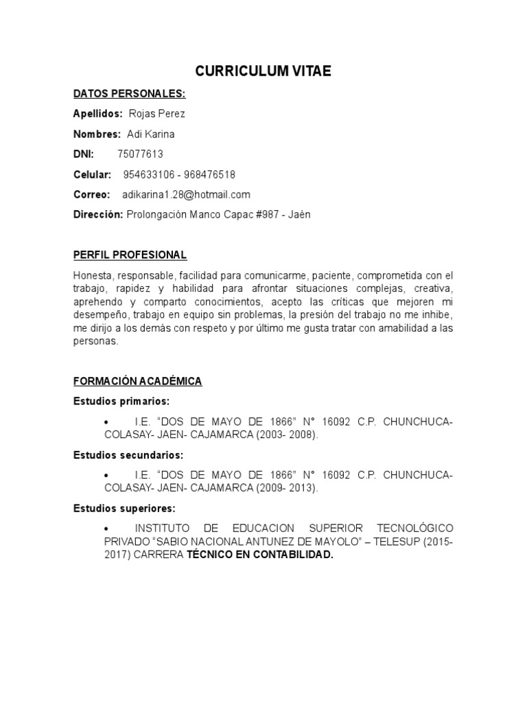 Curriculum Vitae | PDF | Educación avanzada | Business