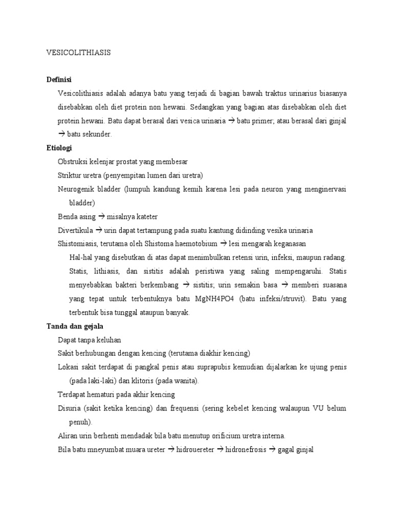 VESICOLITHIASIS | PDF