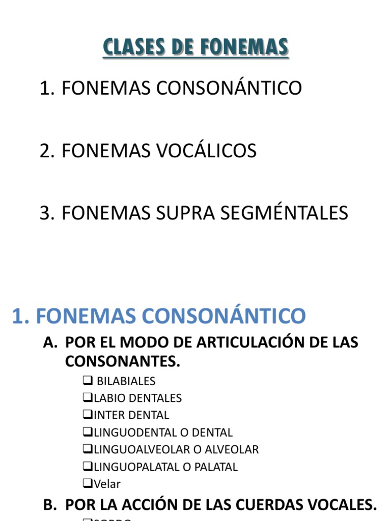 Clases de Fonemas | PDF