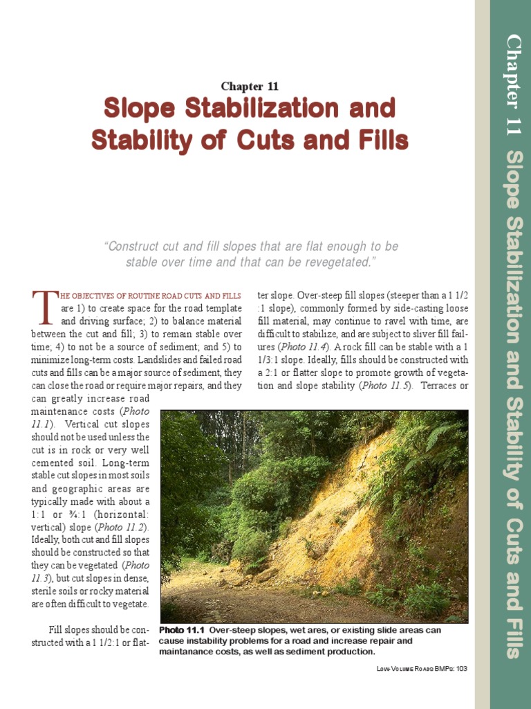 Hill Road Cut and Fill Stability Guide | PDF | Landslide | Road