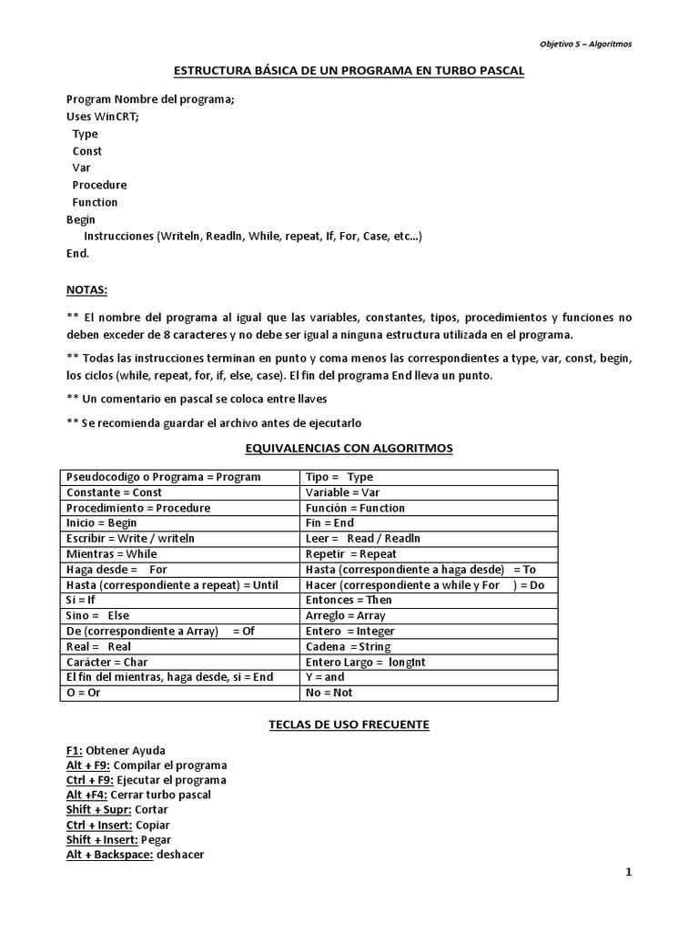 Guia de Pascal | PDF | Programa de computadora | Programación