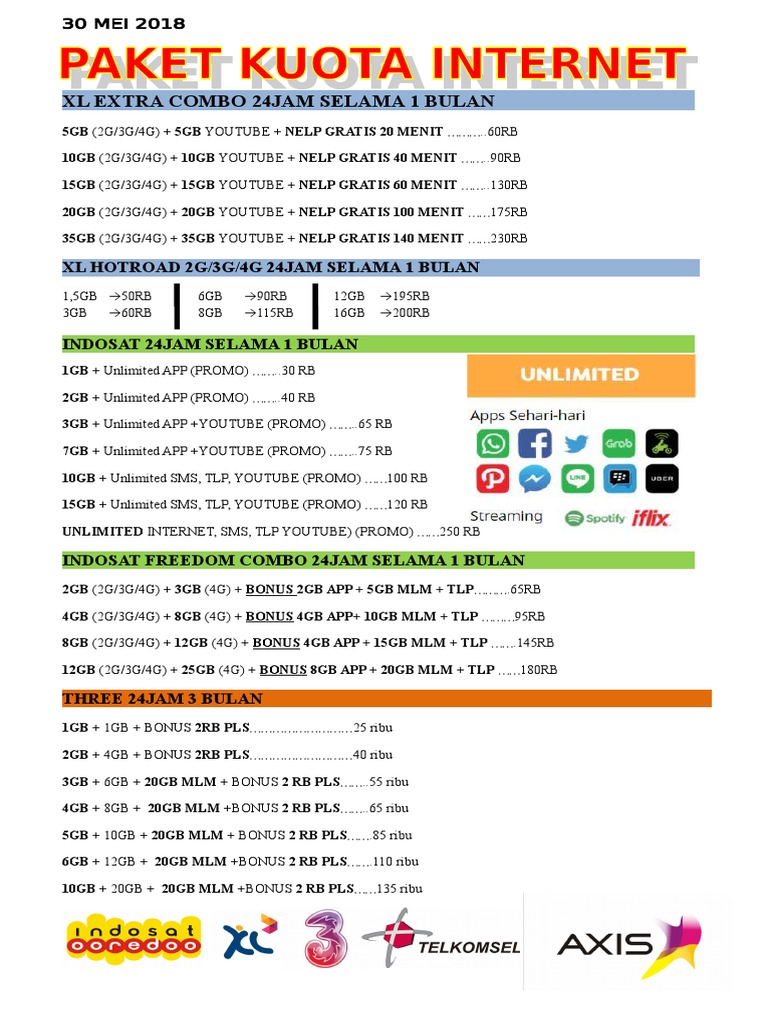 XL Extra Combo 24jam Selama 1 Bulan | PDF