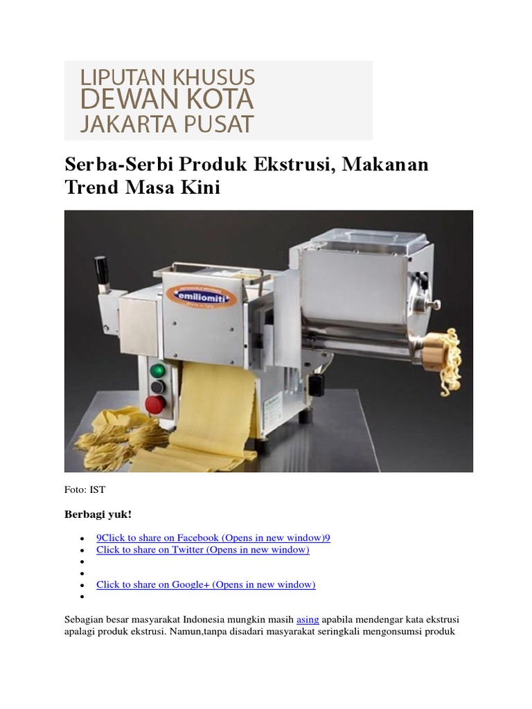 Ekstrusi Produk | PDF