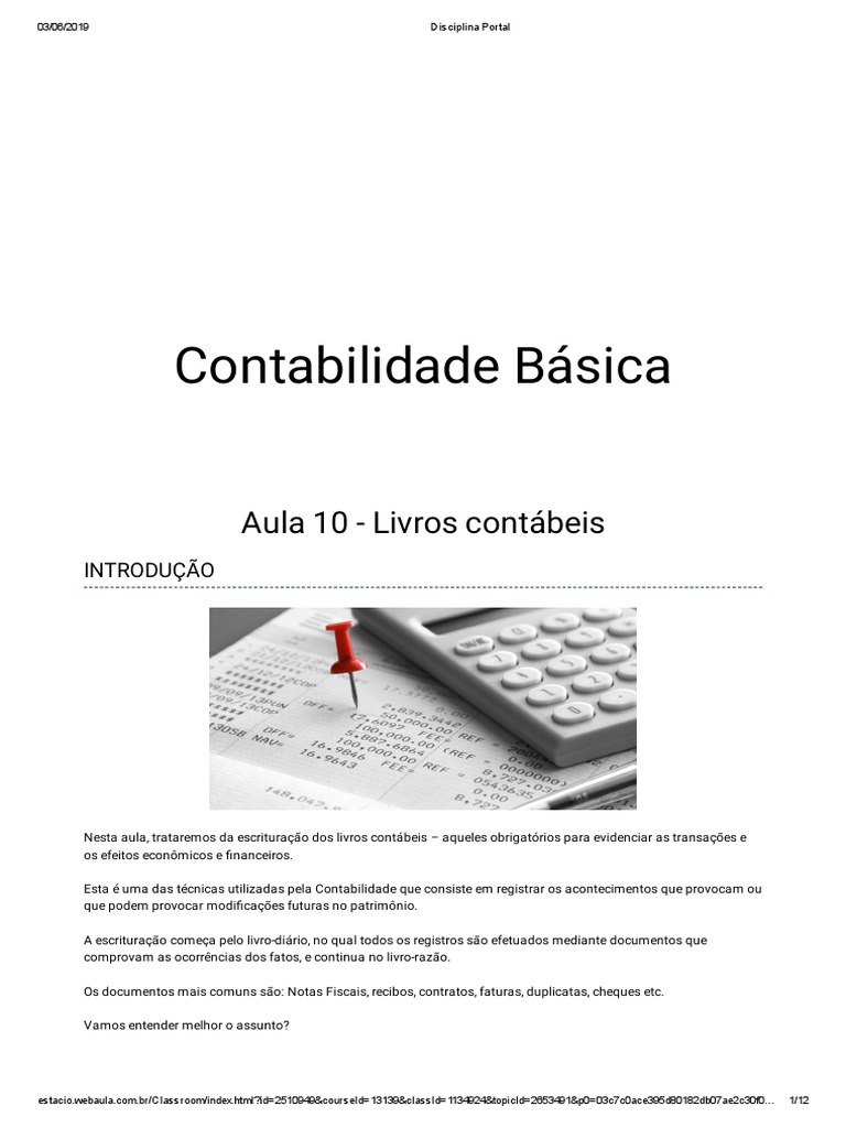Aula 10 - Livros Contábeis PDF | PDF | Escrituração contábil ...