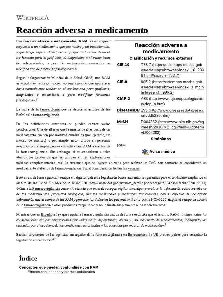 Reacción Adversa A Medicamento | PDF | Farmacología | Ciencias de la Salud