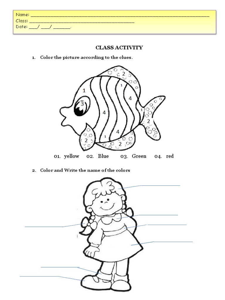 CLASS ACTIVITY - Colors and School Objetcs | PDF