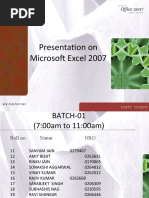 Excel Training Manual | PDF | Microsoft Excel | Spreadsheet