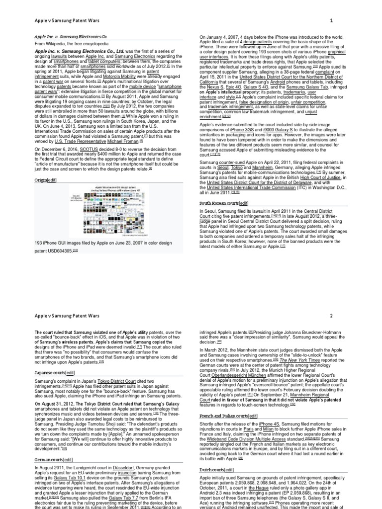 Apple V Samsung Patent Wars - Interpreting | PDF | Samsung Electronics ...