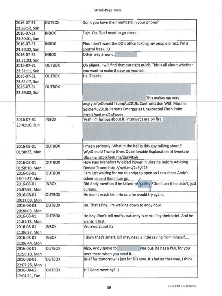 Strzok-Page Text Messages | PDF