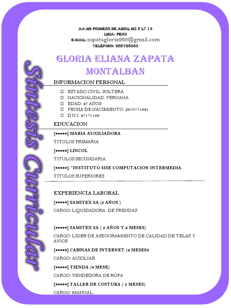 CV Gloria | PDF